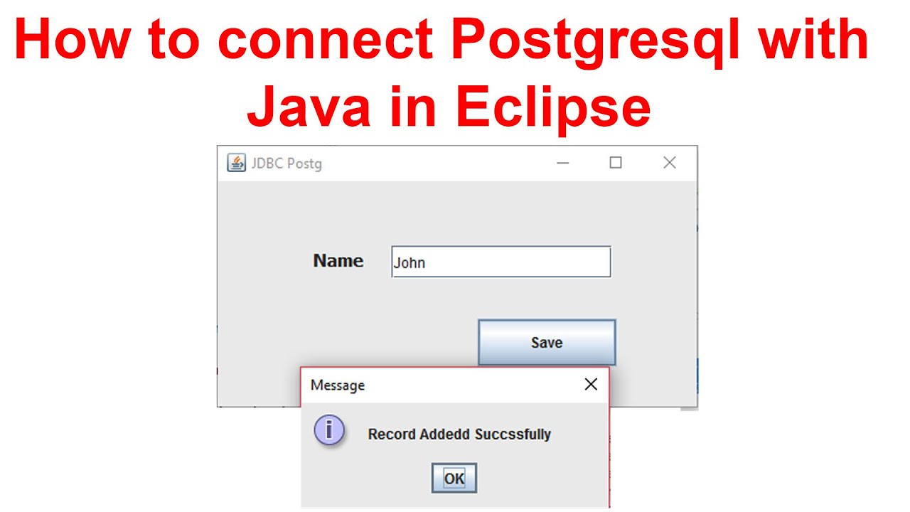 How To Connect Postgresql With Java In Eclipse Youtube