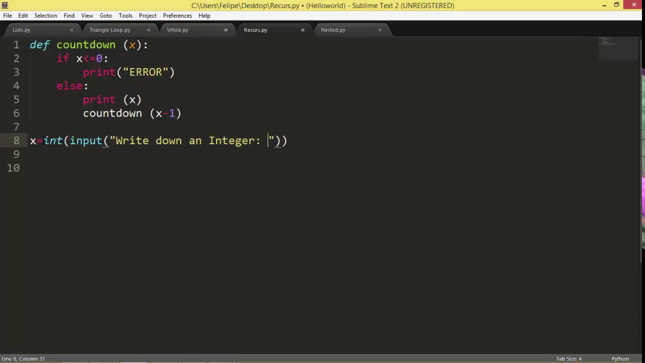 Tutorial Using Recursion In Python Youtube
