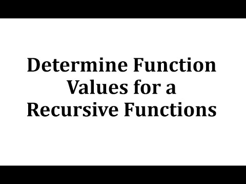 Determine Function Values For A Recursive Functions Youtube