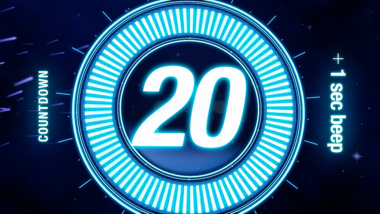 20 Seconds Countdown Timer With Beep Every 1 Sec рџ µ Youtube