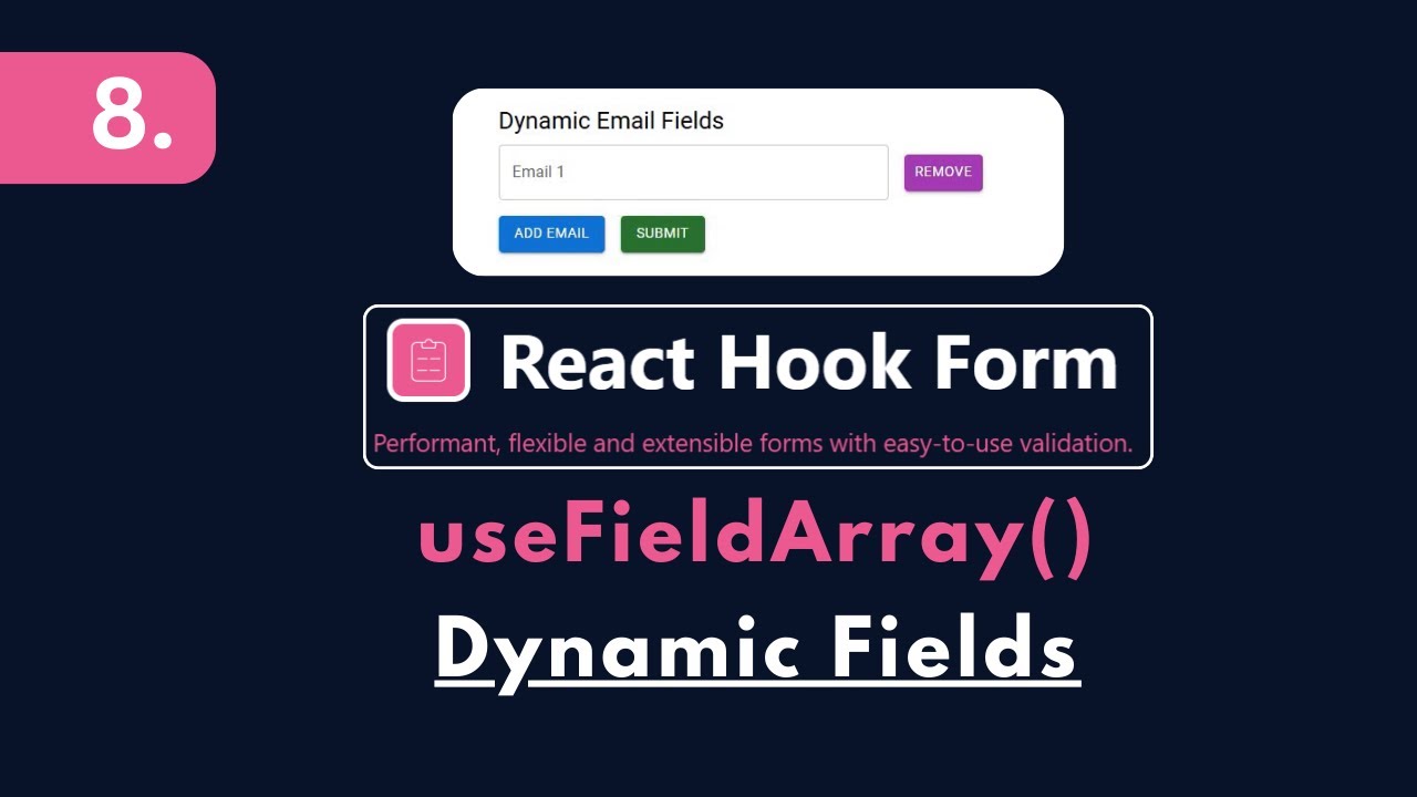 Dynamic Form Fields In React With Usefieldarray React Hook Form