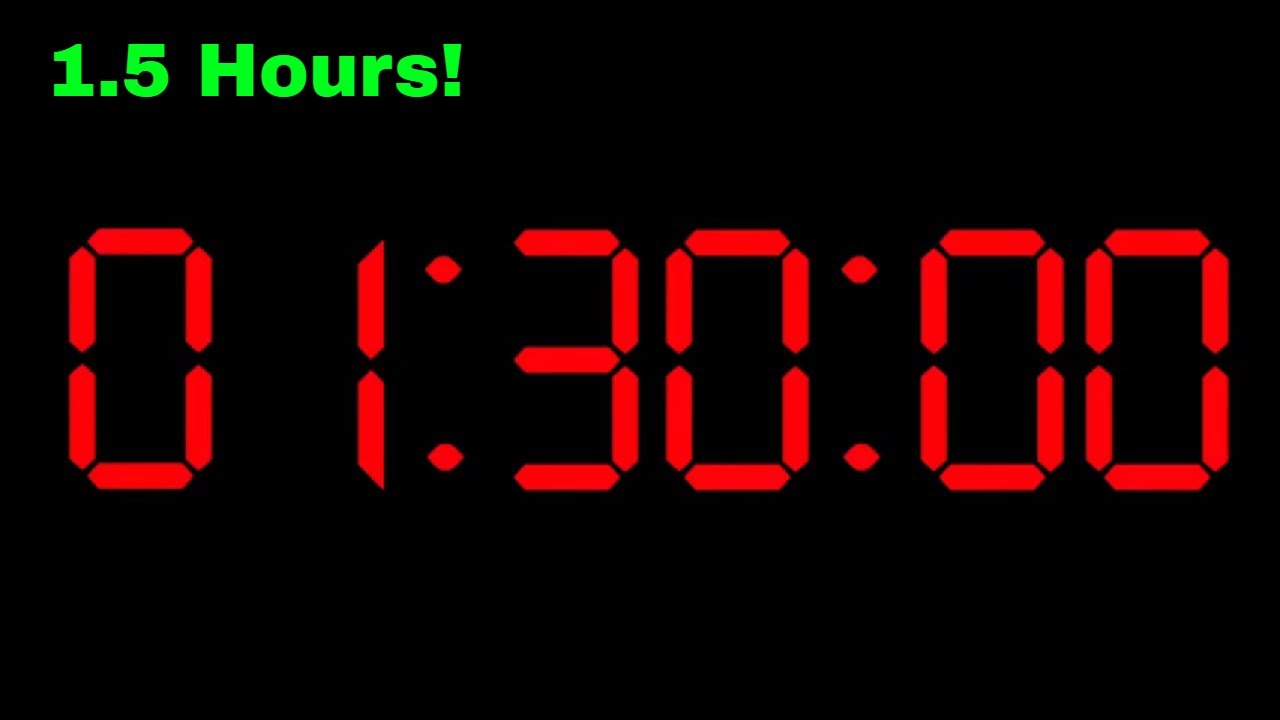 Silent 1 Hour And 30 Minute Countdown Timer Digital Clock Retro