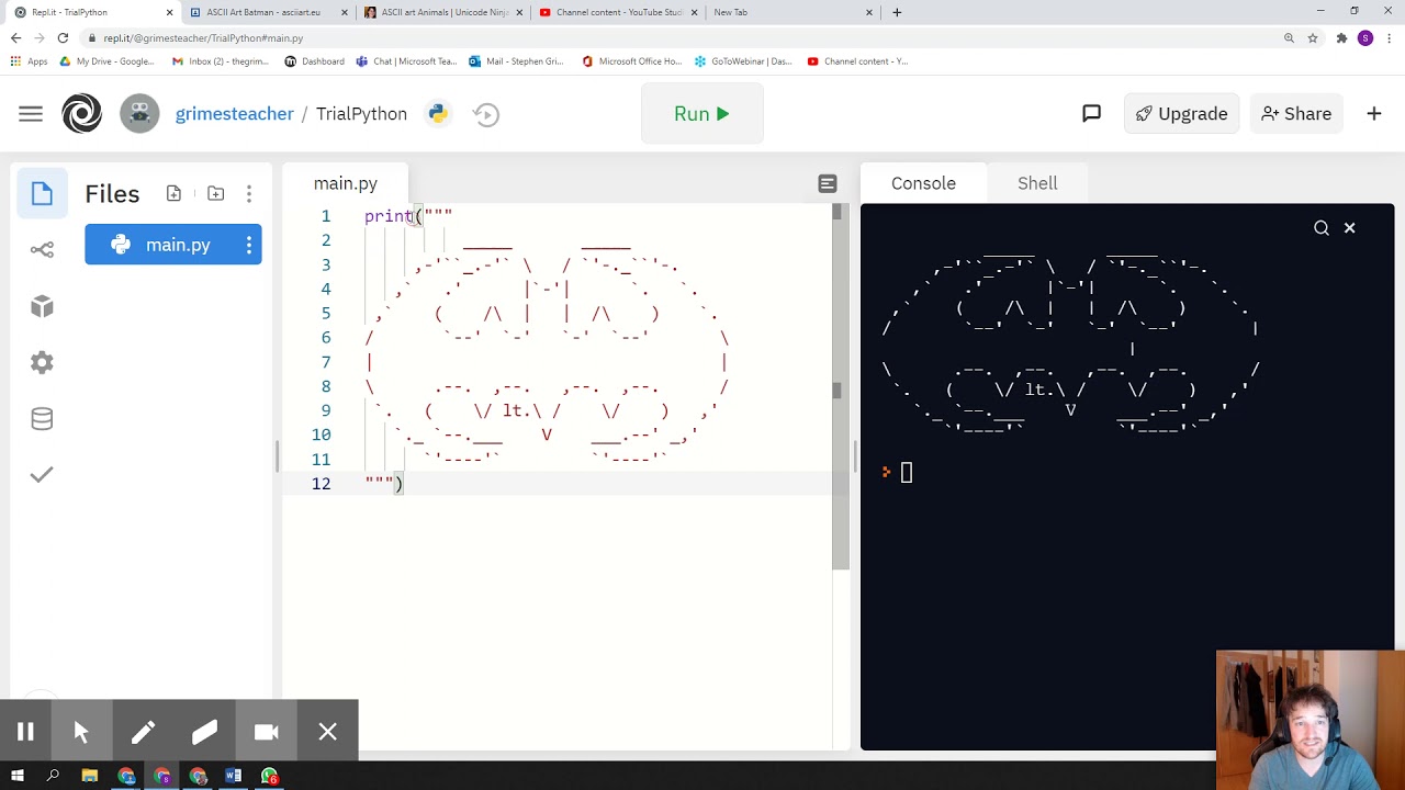 Python Print Ascii Art Youtube