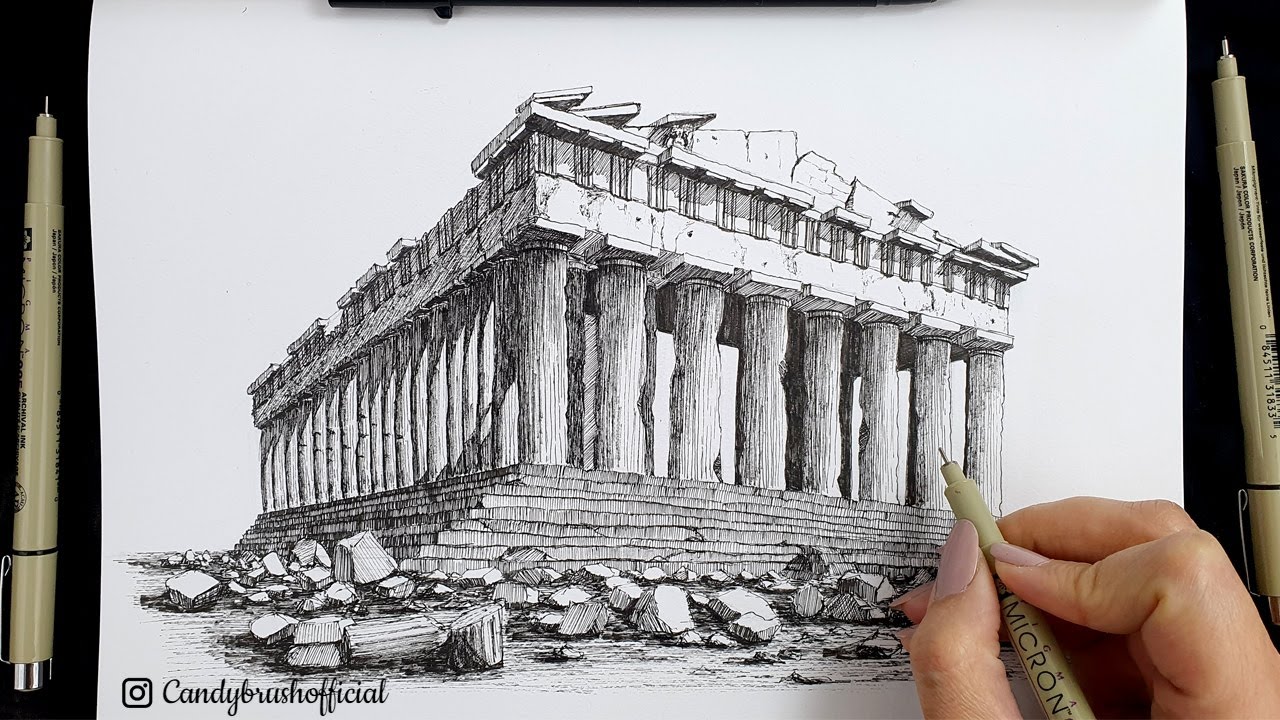 Parthenon Sketch Greek Parthenon Hd Transparent Greek Parthenon