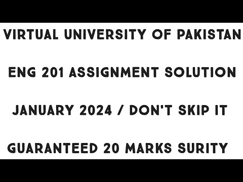 Eng201 Assignment Solution 2024 Youtube