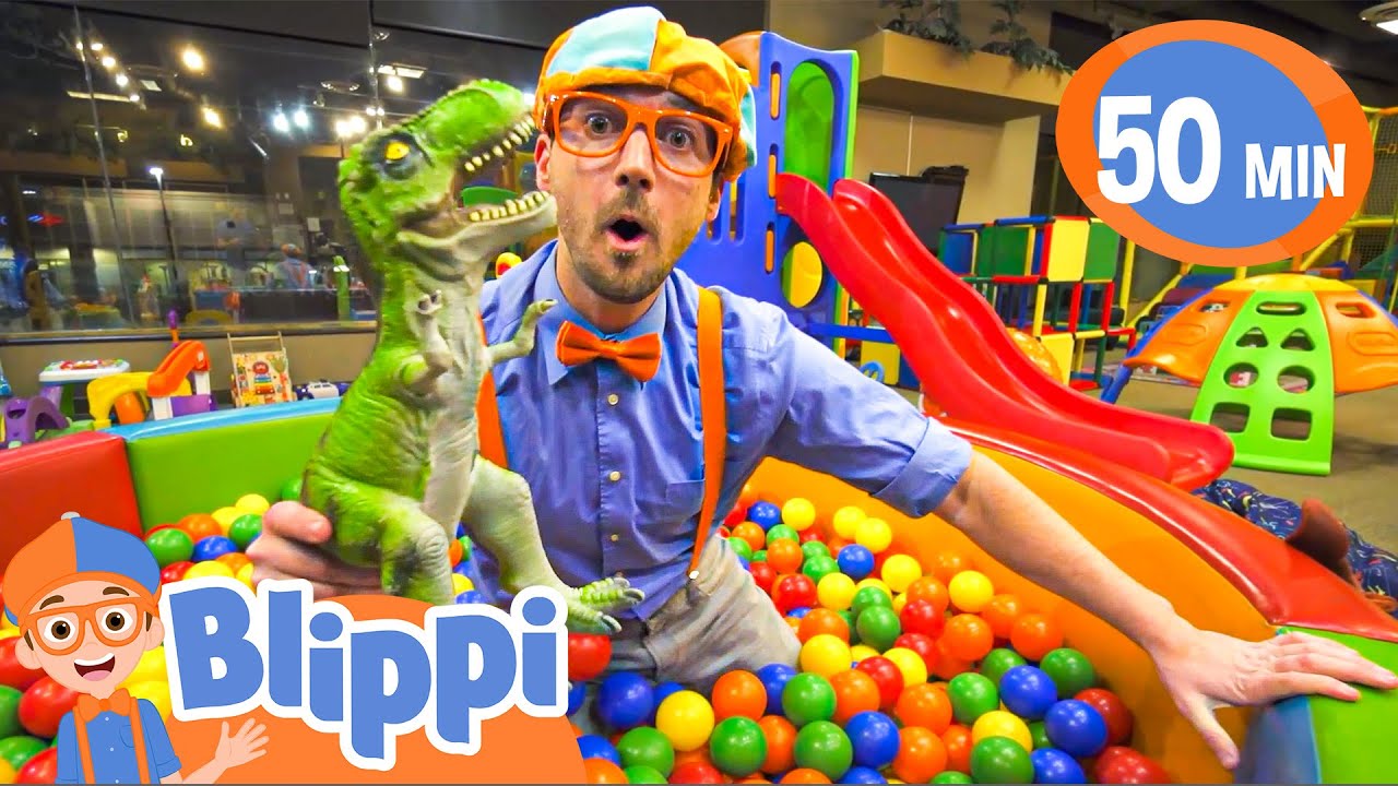 Blippi Visits An Indoor Playground Kinderland Learn Colors With
