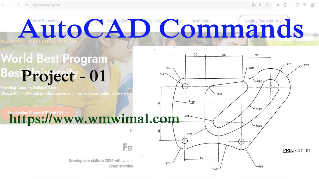 Autocad Practice Drawing 01 Youtube