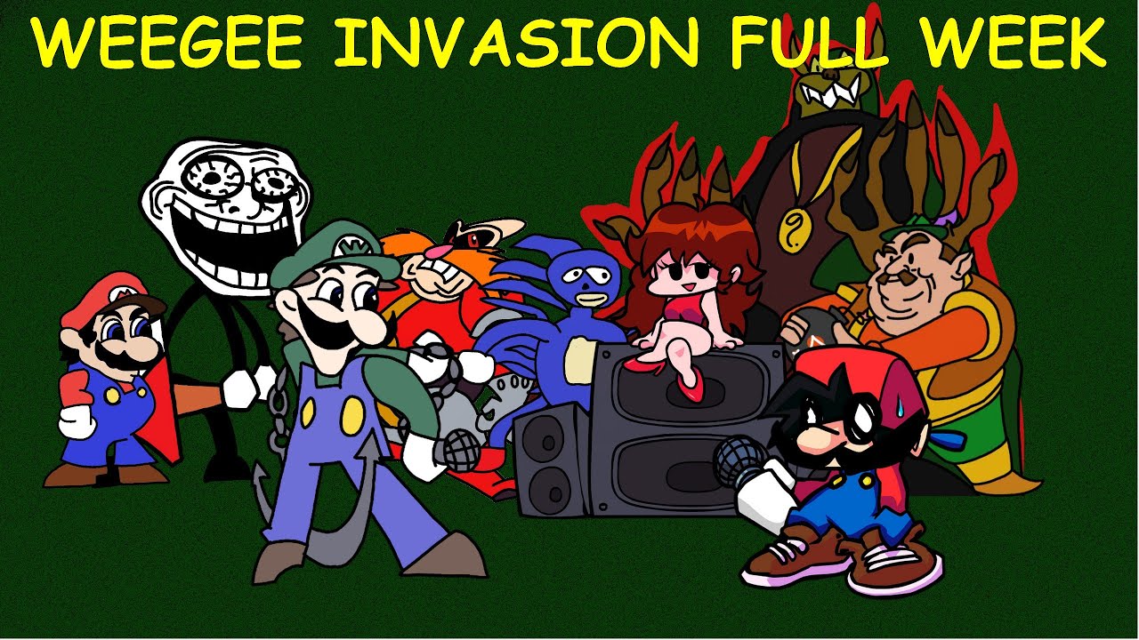 Weegee Invasion Full Week Friday Night Funkin Mod Youtube