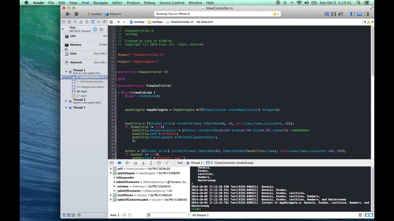 Xcode Objective C Debugging With Breakpoints Youtube