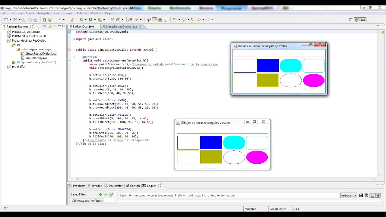 Tutorial N 4 Graphic2d En Java Eclipse Netbeans Lineas óvalos Y