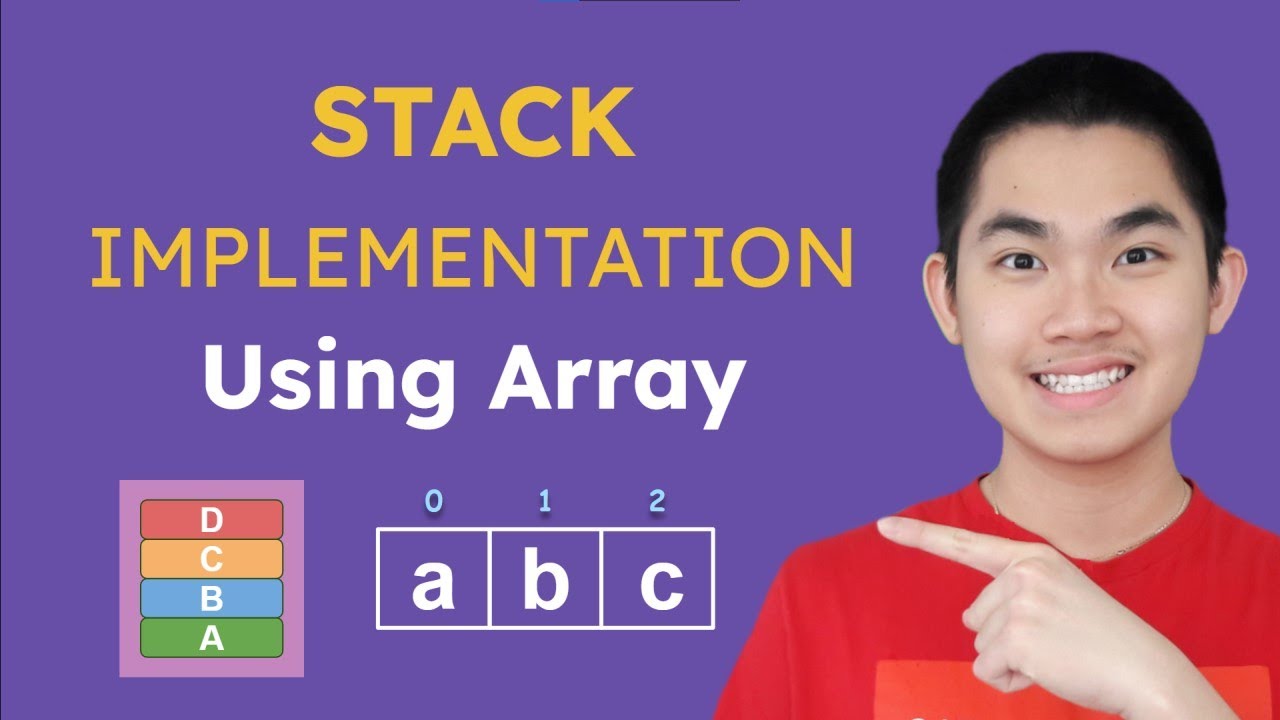 Stack Implementation Using Array Data Structure And Algorithms Youtube