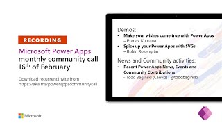 Microsoft Power Apps Community Call February 2022 Microsoft 365 Power ...