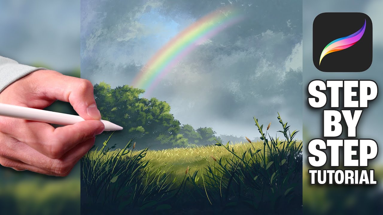 Rainbow Field Procreate Tutorial 263 Youtube