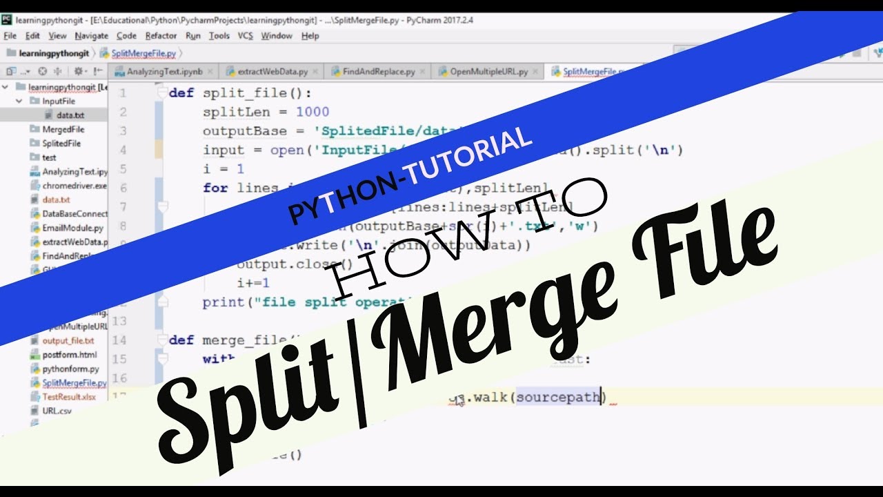 Split Merge File Using Python Youtube