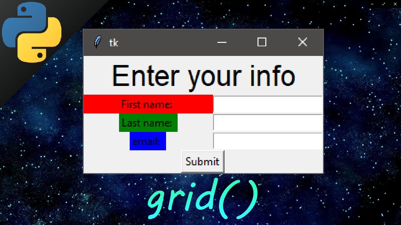 Learn Python Tkinter Gui Grid Layouts Easy рџџў Youtube