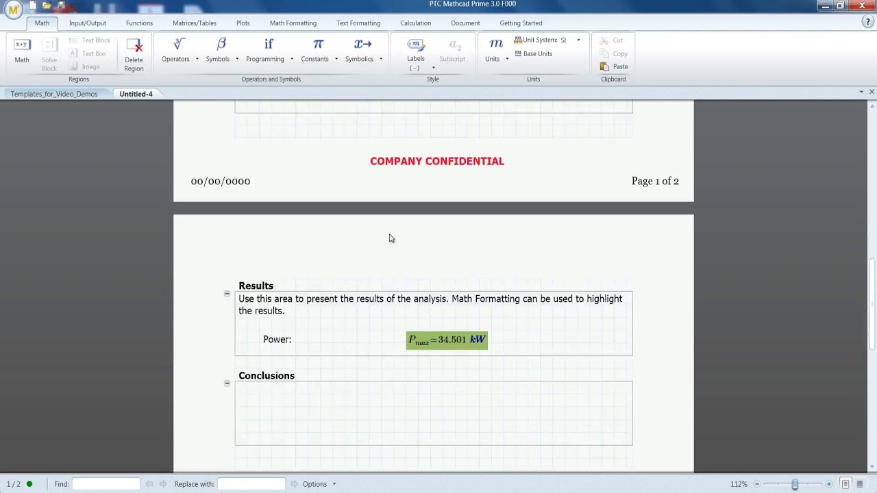 Templates Ptc Mathcad Youtube