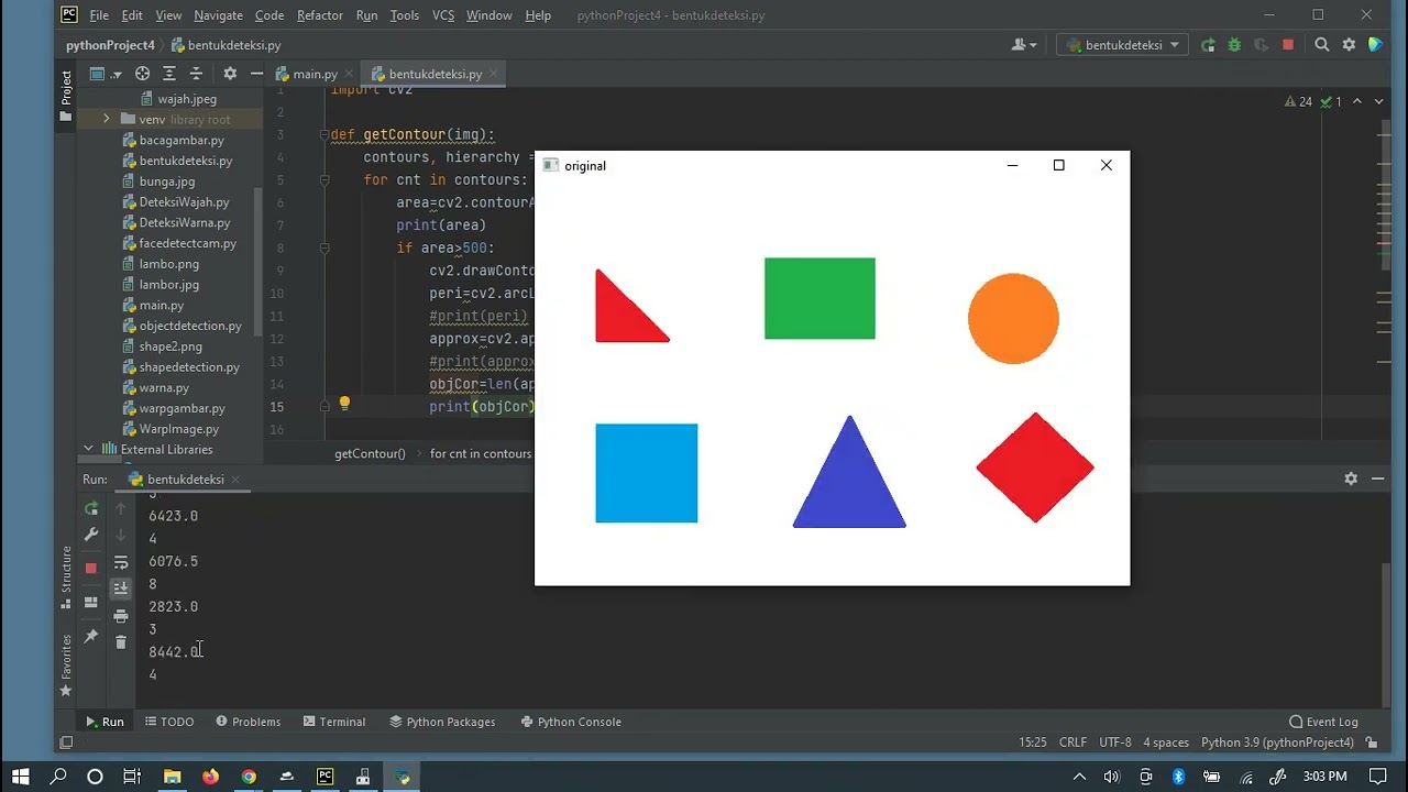 9 Shape Detection Deteksi Bentuk Opencv Python Youtube