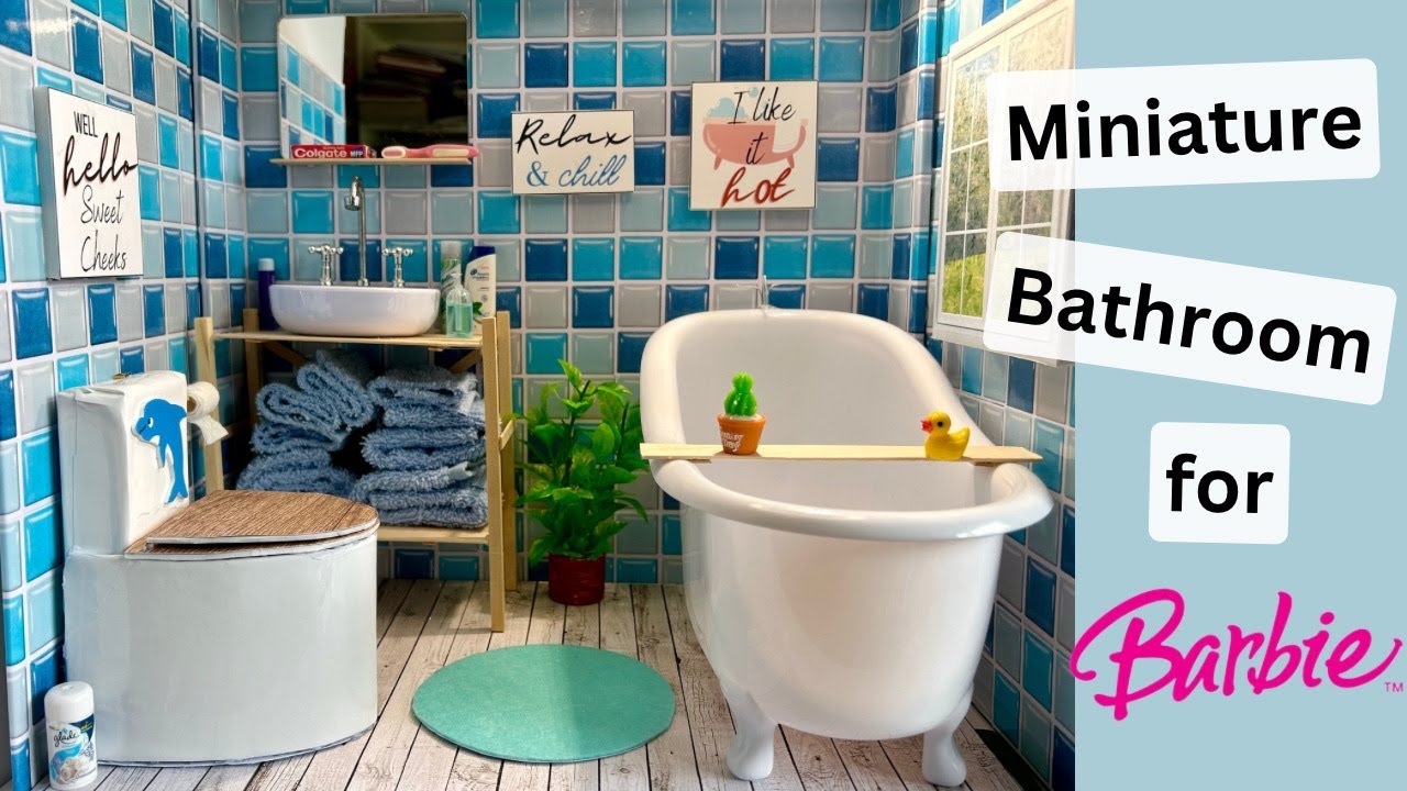 Diy How To Make A Folding Miniature Bathroom From A Barbie Style Box