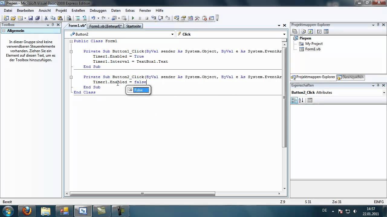 Beep Application Visual Basic 2008 Youtube