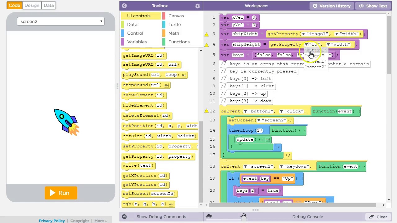 Bounding A Moving Element To The Screen In Applab Code Org Youtube