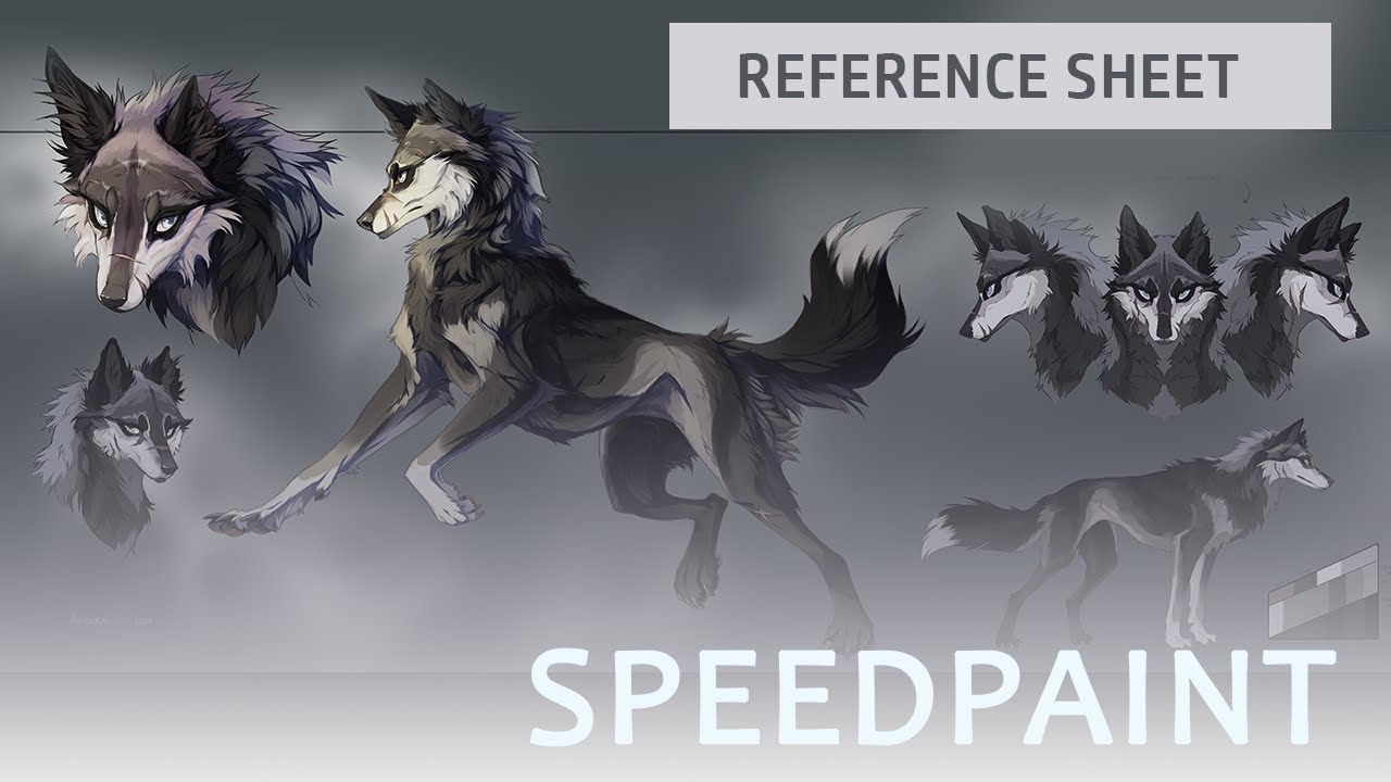Timelapse 92 Reference Sheet Commission Process Wolf Speedpaint