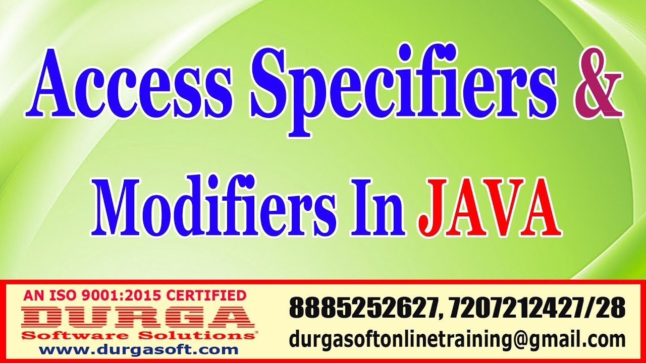 Java Tutorials Access Specifiers Modifiers In Java By Durga Sir