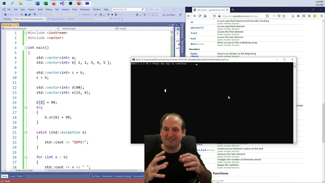 C Stl Vector Class Std Vector Youtube