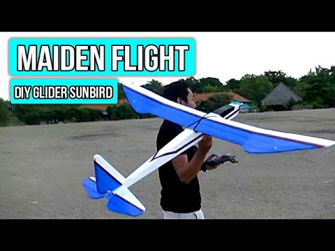 Diy Glider Sunbird Rc Plane Maiden Flight Youtube