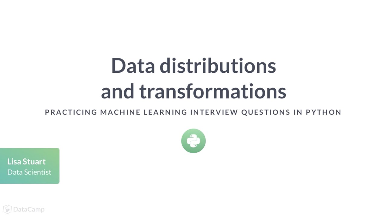Python Tutorial Data Distributions And Transformations Youtube