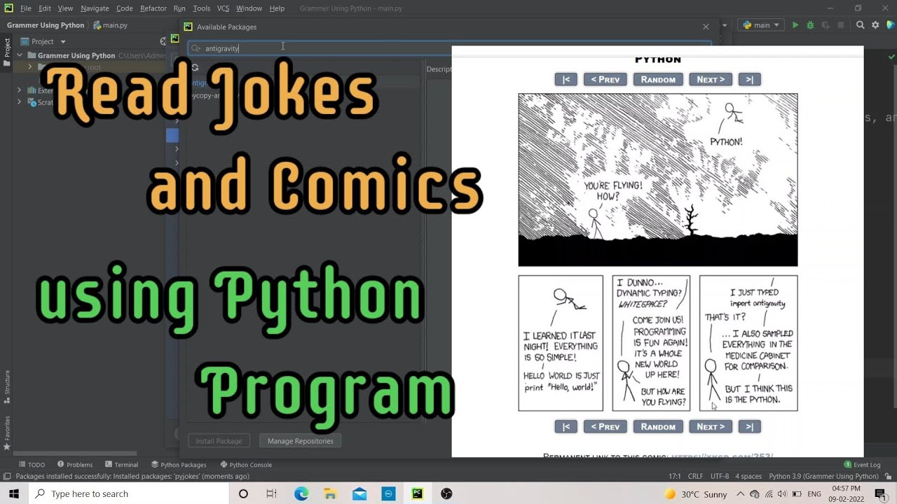 Generate Jokes And Comics Using Python Programming Python Program To