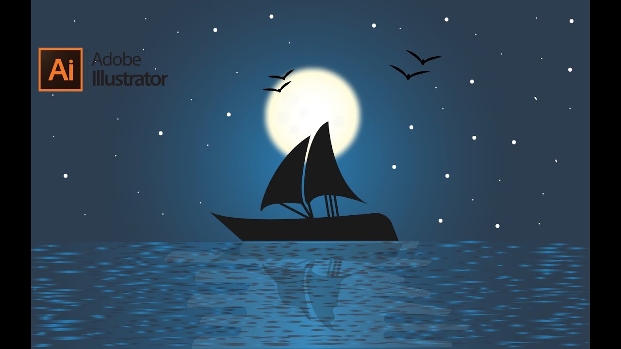 Boat Ocean At Night