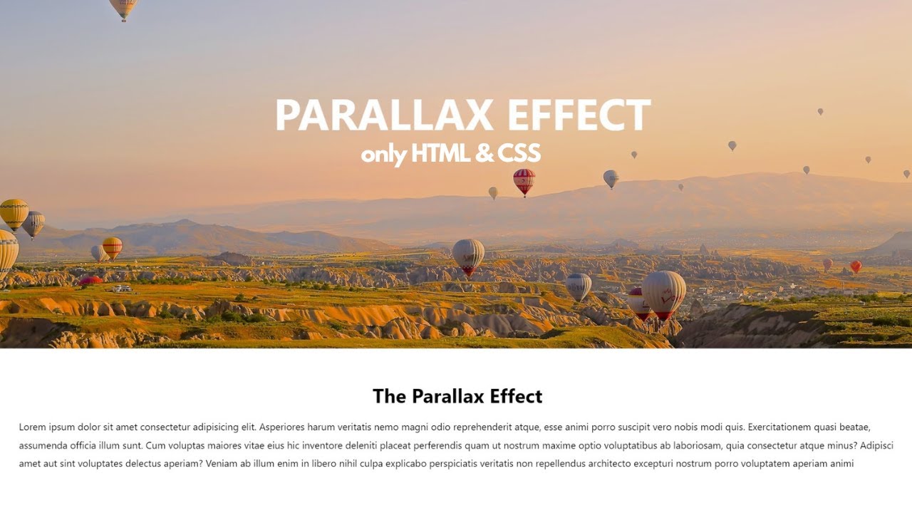 How To Make Css Parallax Scrolling Effect Parallax Effect Css Html