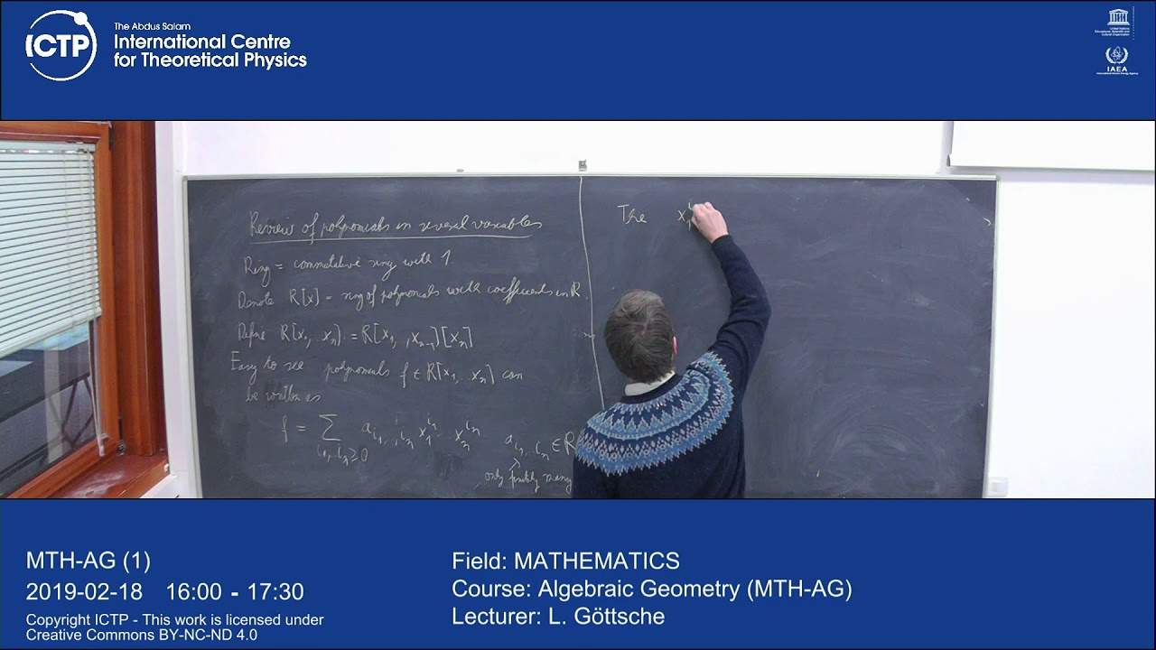Algebraic Geometry Mth Ag Lecture 1 Youtube