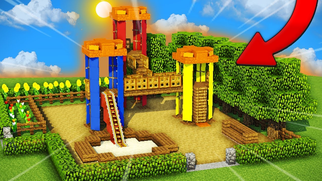 Minecraft Como Hacer Un Epico Parque De Juegos Para El Patio De Tu