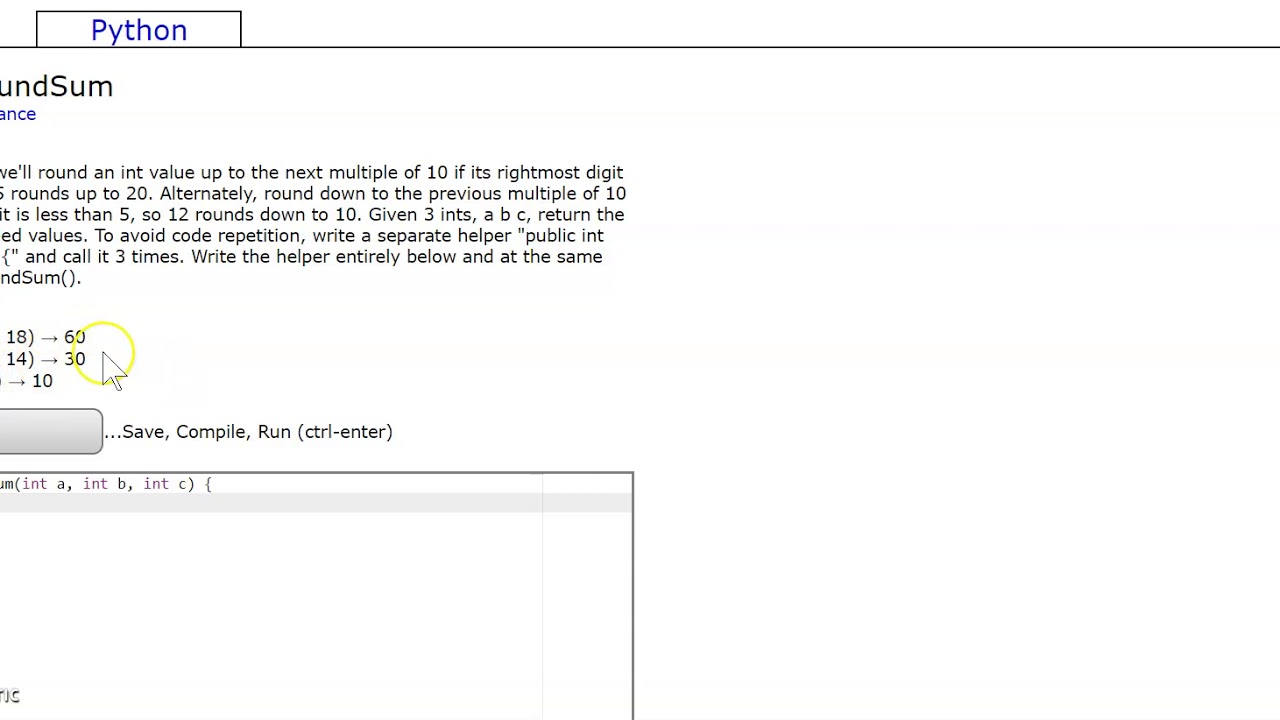 Logic 2 Roundsum Java Tutorial Codingbat Youtube