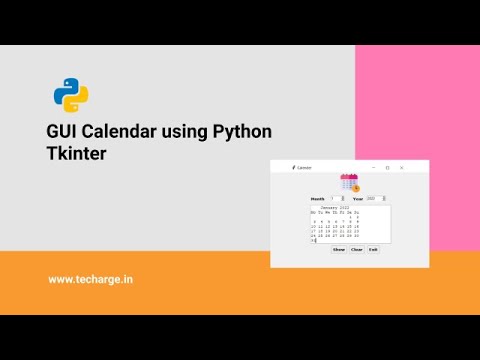 Python Gui Calendar Using Tkinter Youtube