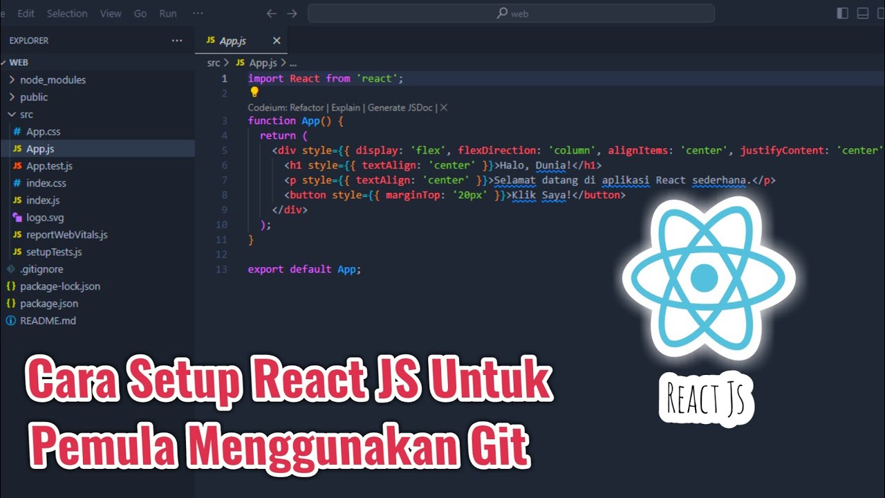 Cara Setup React Js Untuk Pemula Youtube