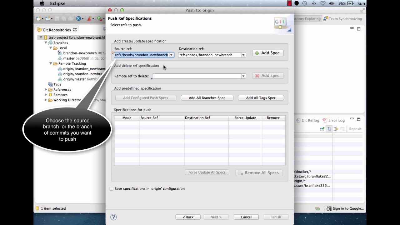 Eclipse Push To Master With Git Youtube