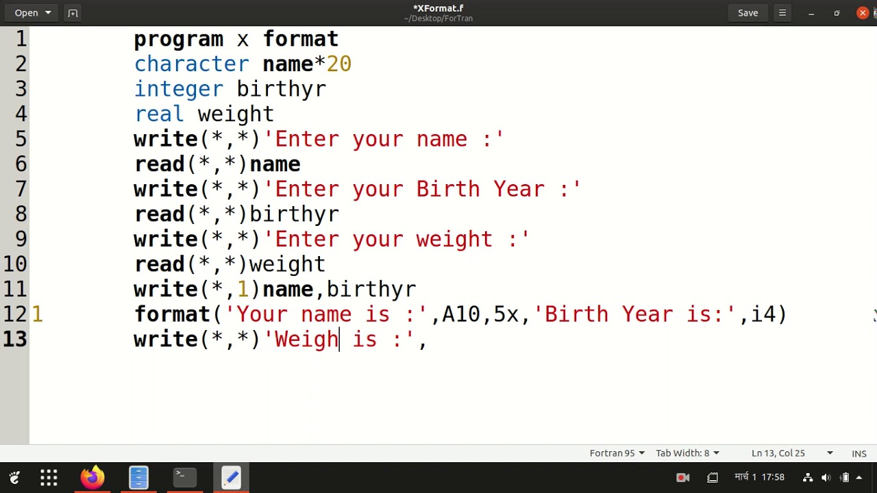 Fortran Format