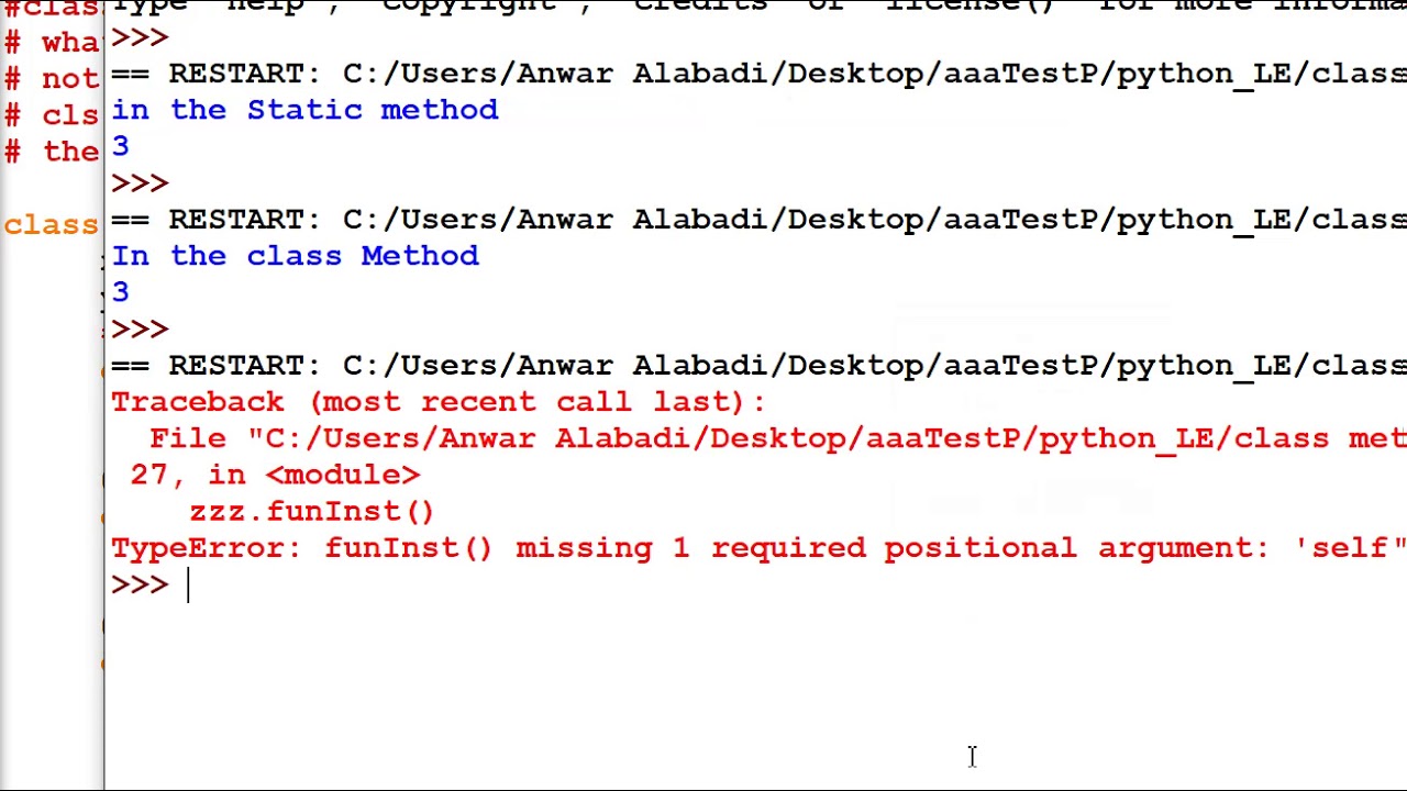 Classmethod Staticmethod Instantmethod Youtube