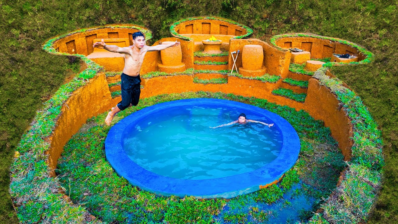 Build Underground Swimming Pool With Underground House And Modern