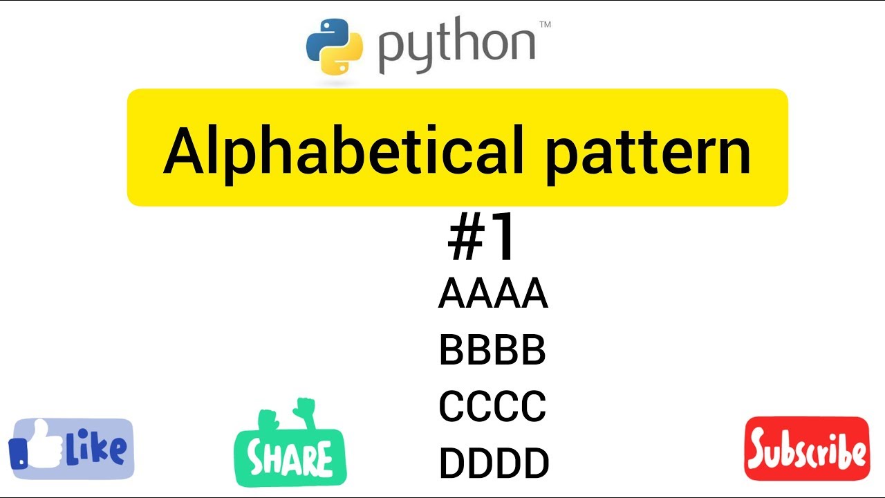 Python Alphabetical Pattern Program Part 1 Youtube