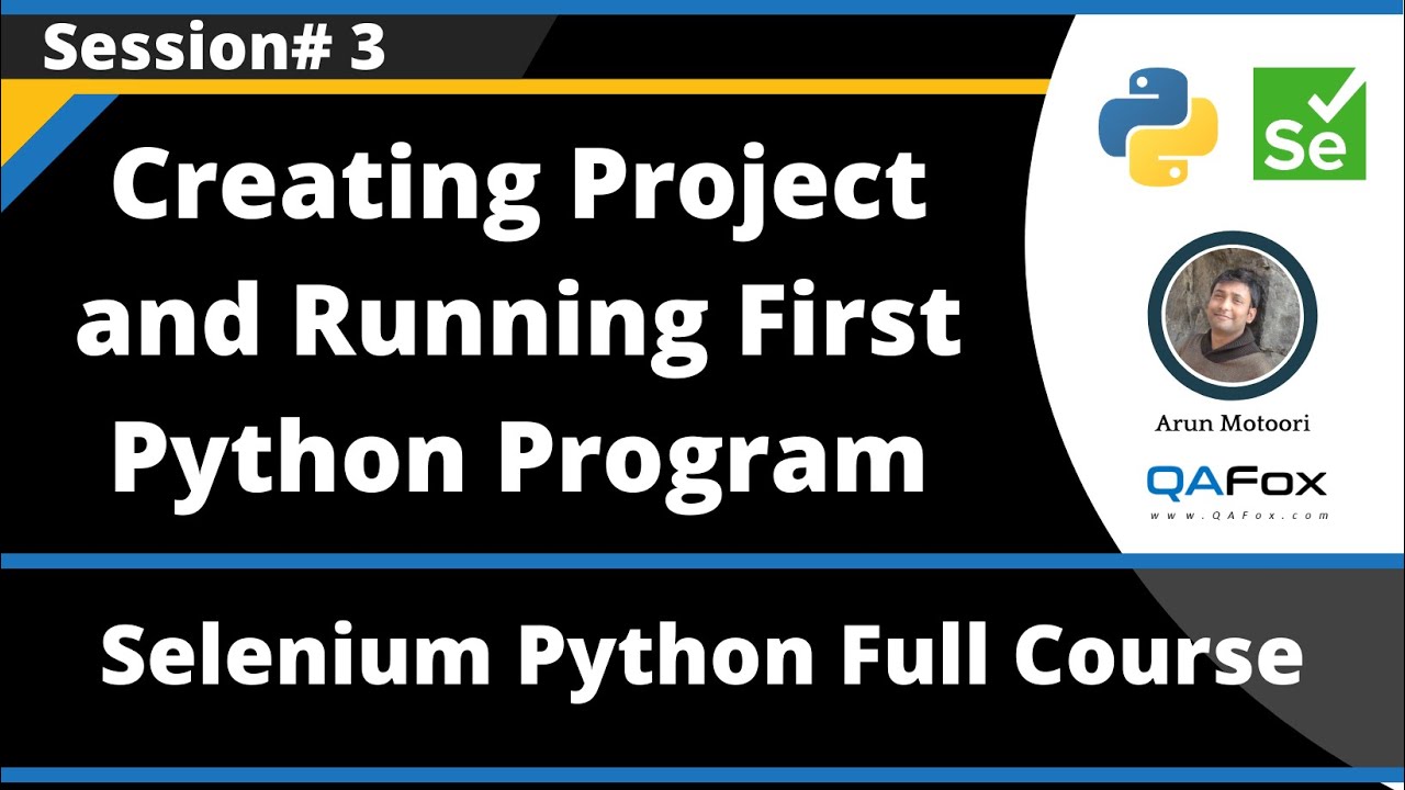 Creating A Project In Pycharm Ide And Running First Program Selenium