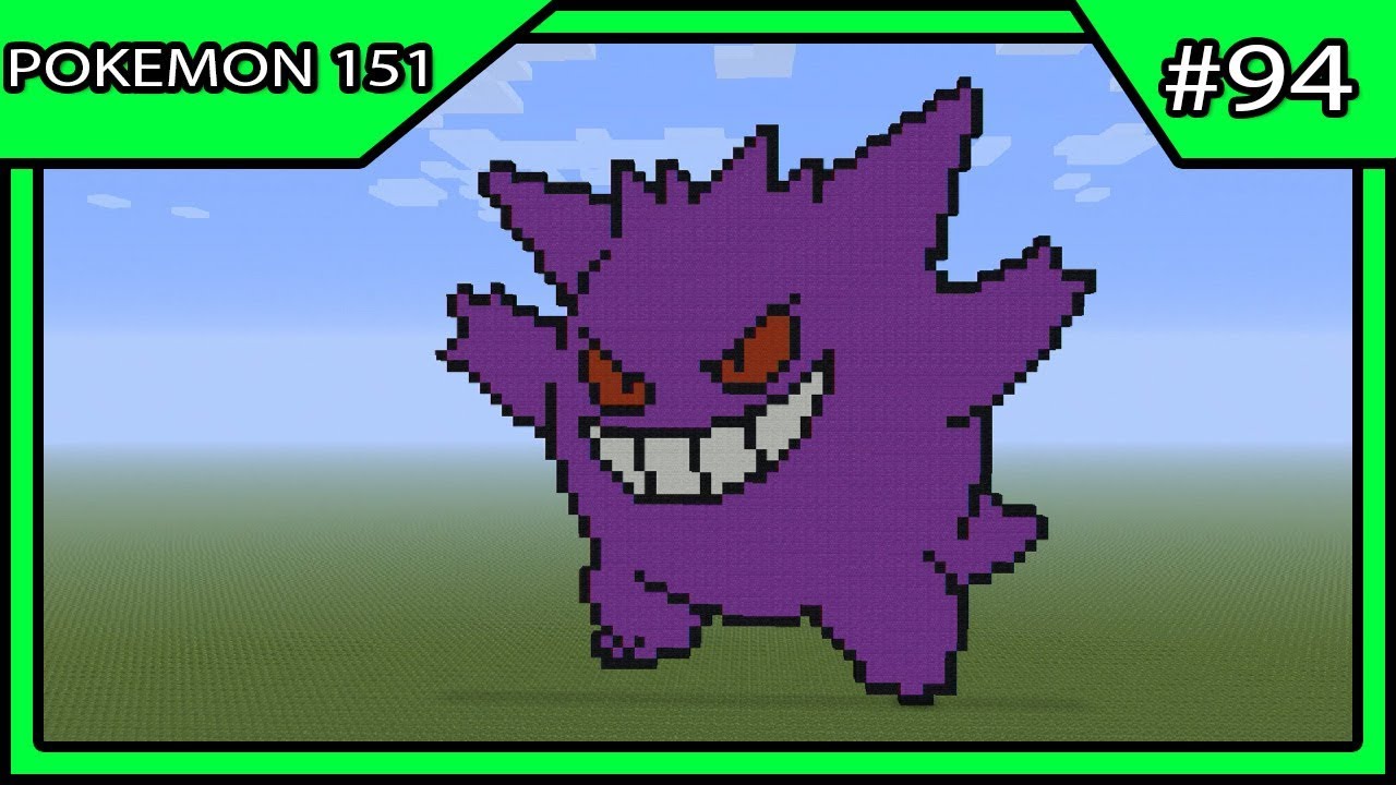 Minecraft Tutorial Pokemon Pixel Art Gengar Youtube