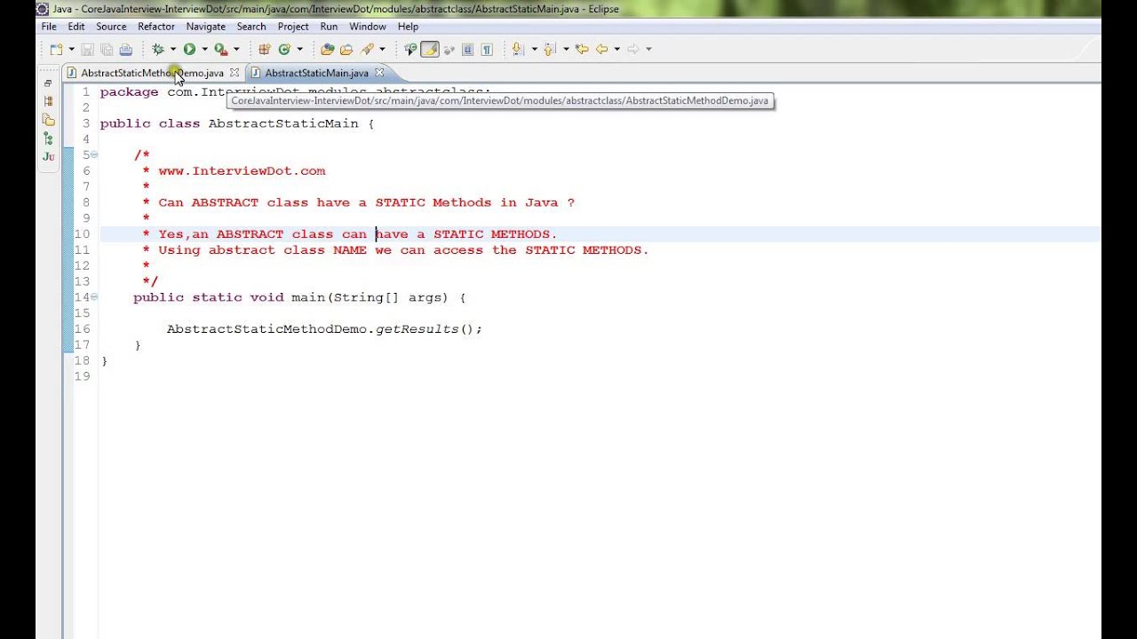 In Java Can Abstract Class Have Static Methods Demo Youtube