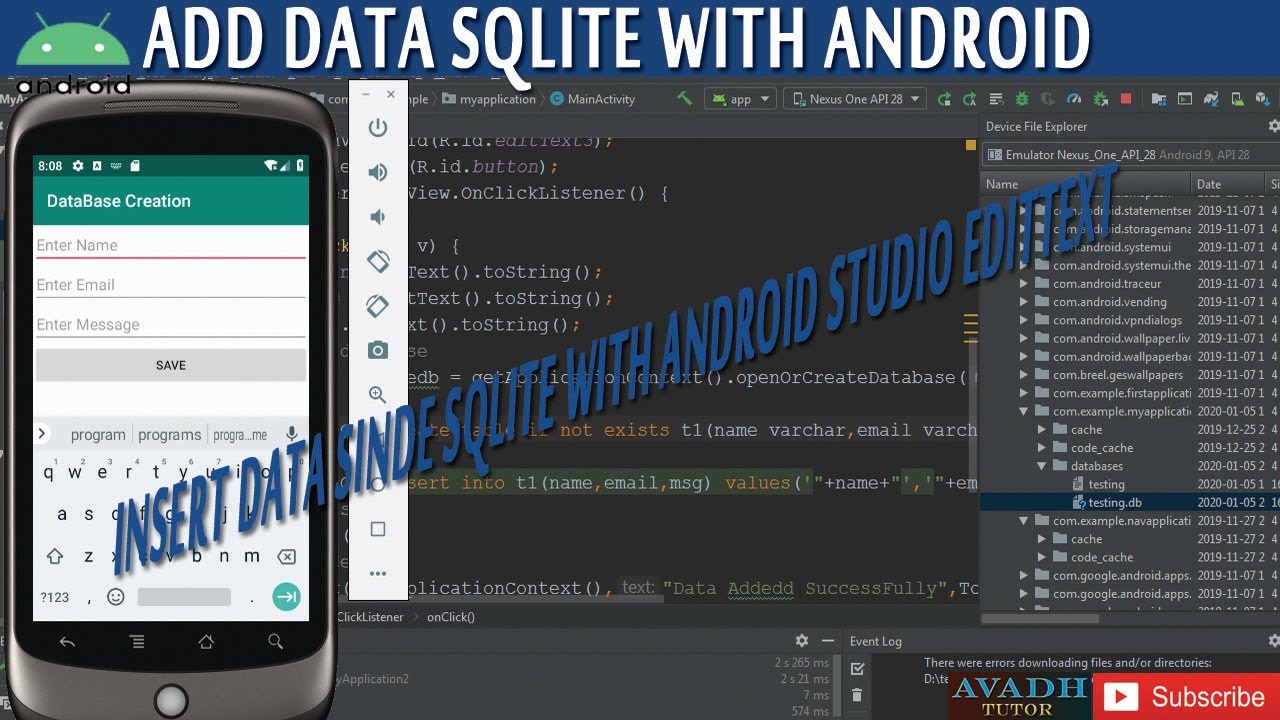 How To Insert Data Inside Sqlite With Android How To Add Data Inside