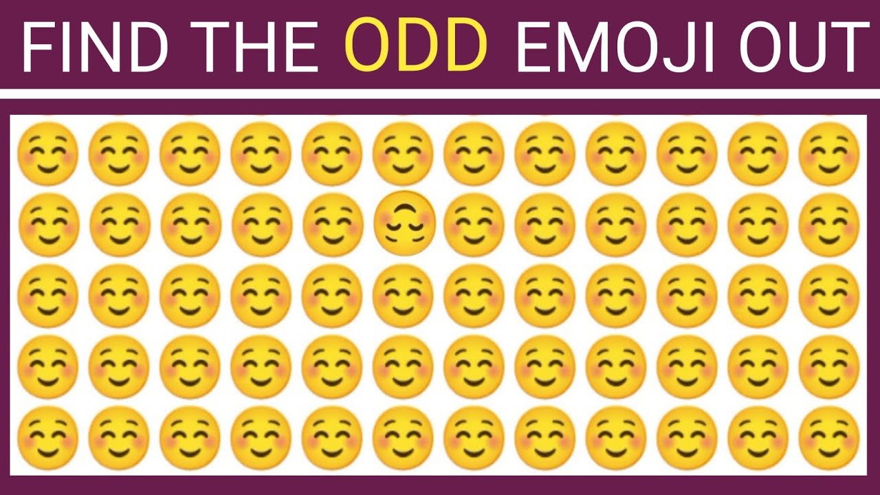 How Good Are Your Eyes 4 Find The Odd Emoji Out Emoji Puzzle Quiz