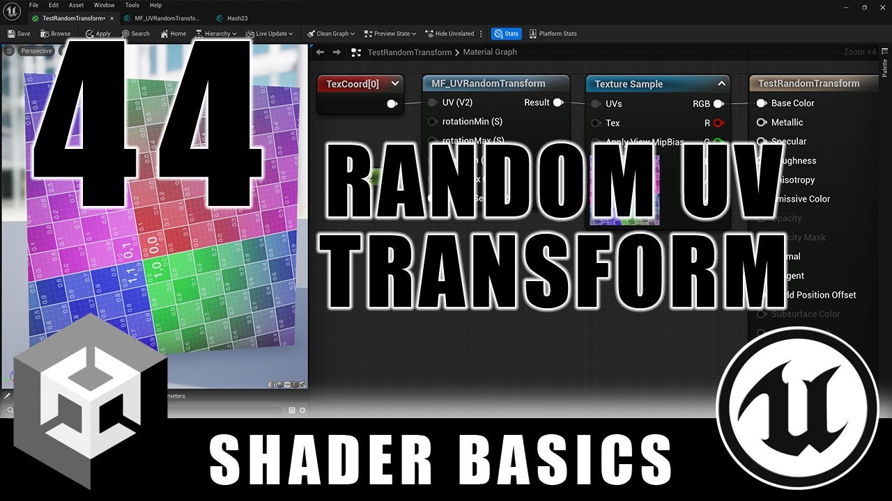 Random Uv Transforms Shader Graph Basics Episode 44 Youtube