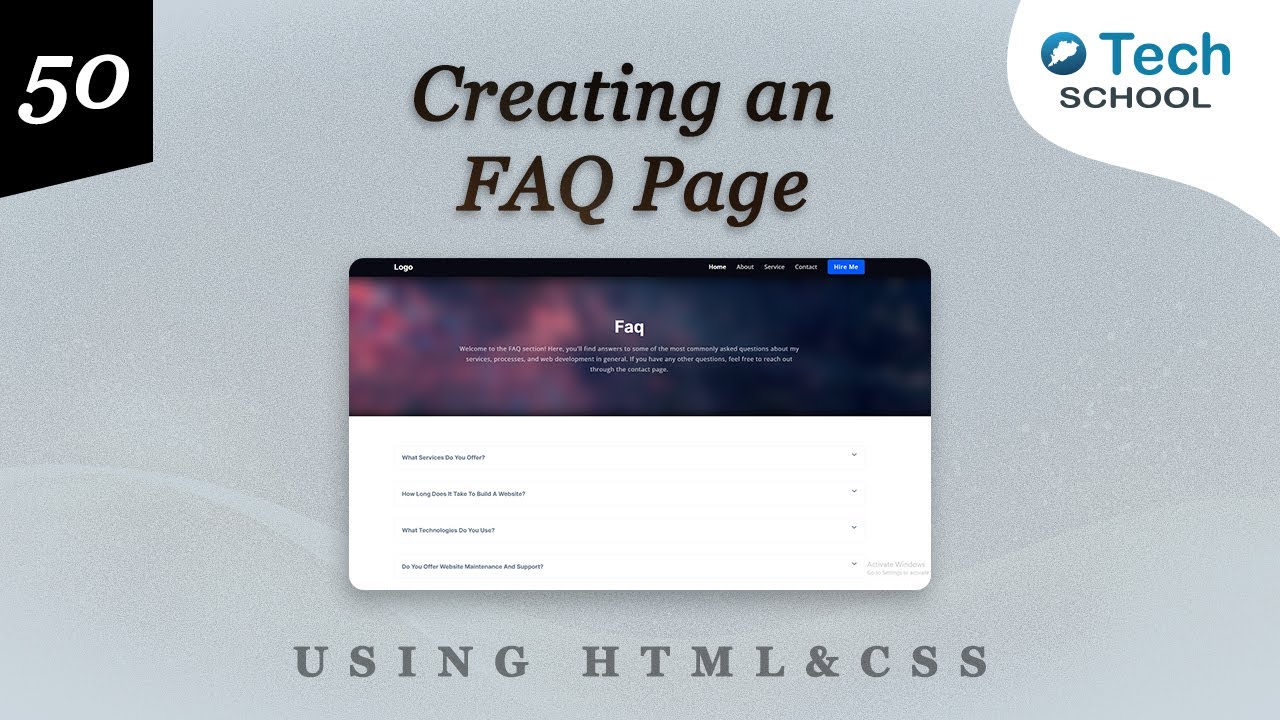 Creating An Faq Page With Html Css Youtube