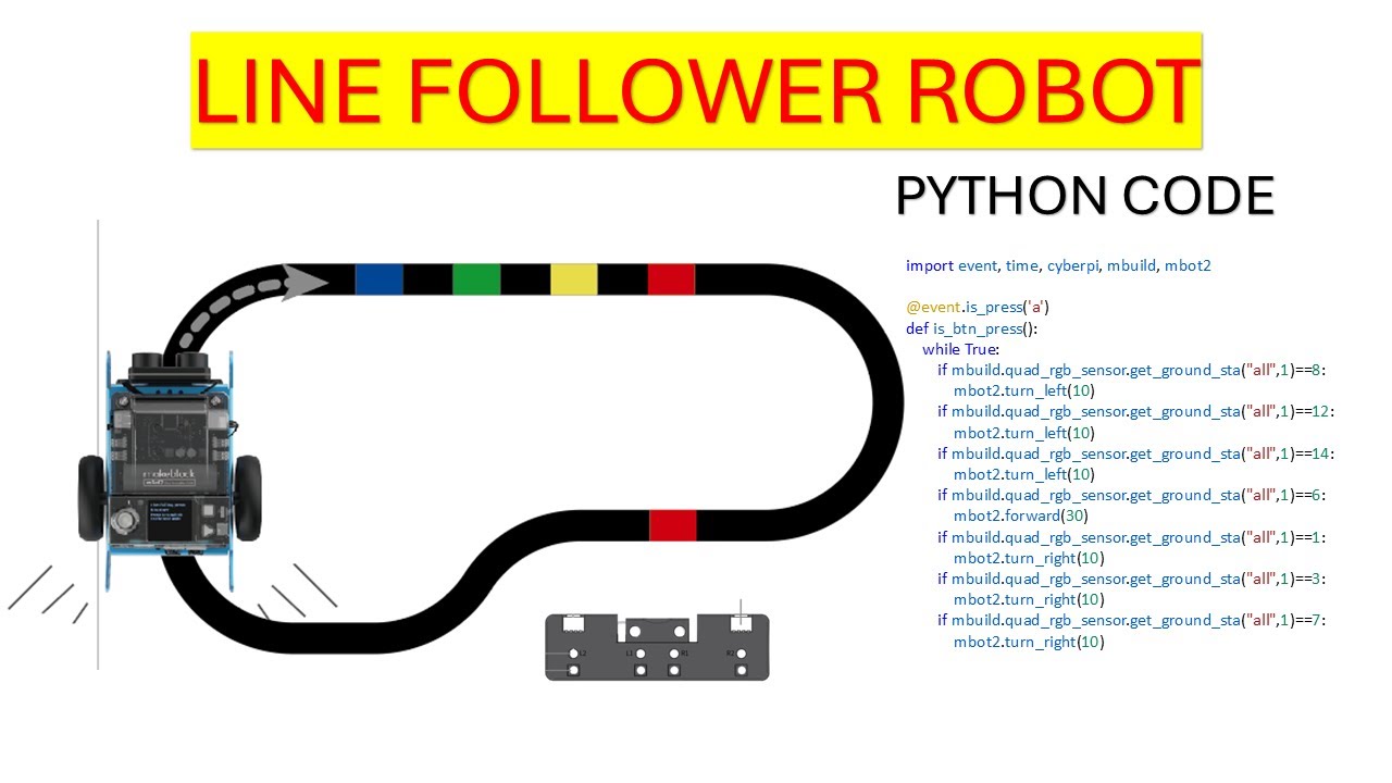 Mbot2 Line Follower Robot Python Coding Youtube